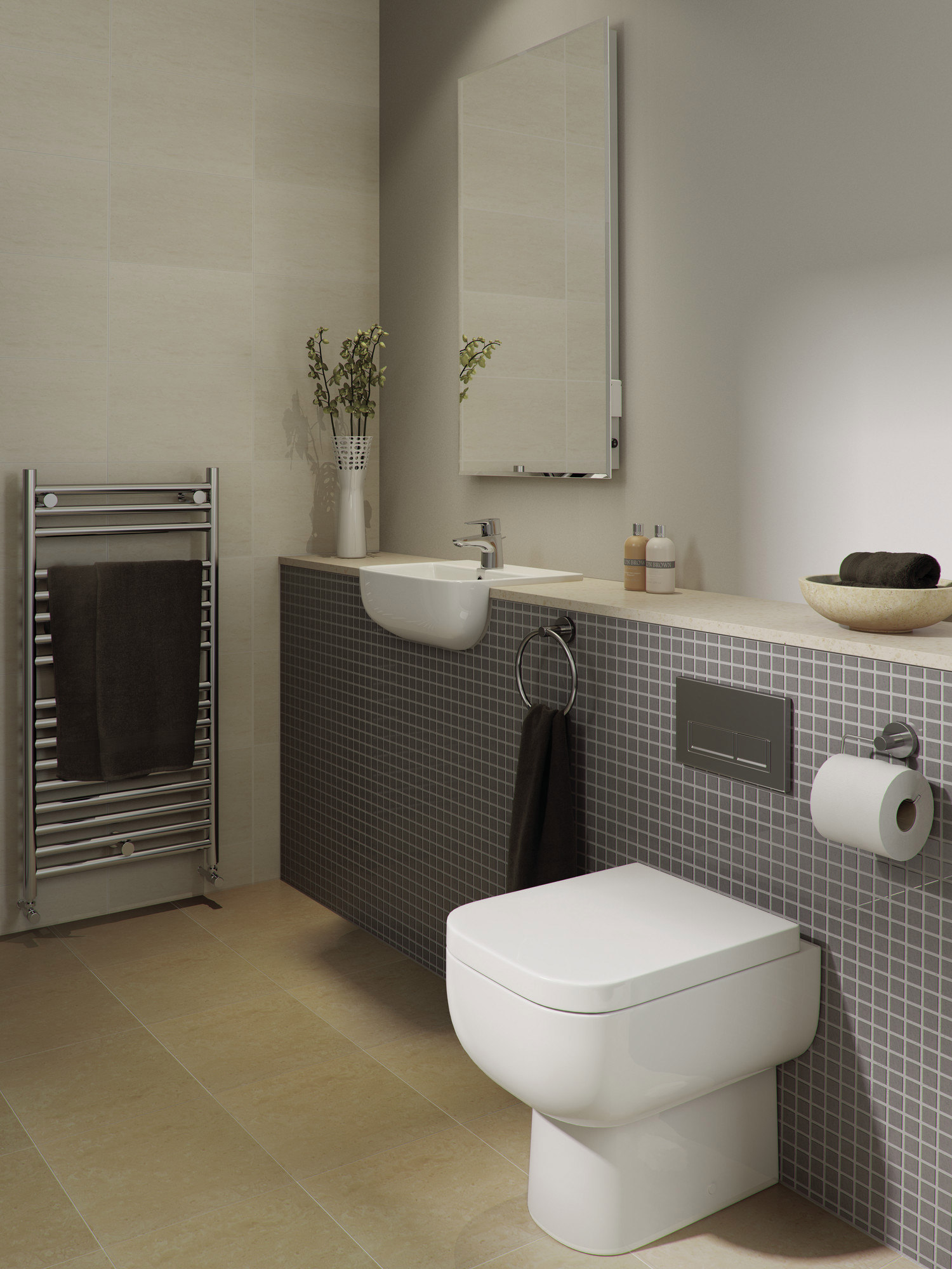 RAK Series 600 Back To Wall WC Pan With Soft Close Seat 480mm