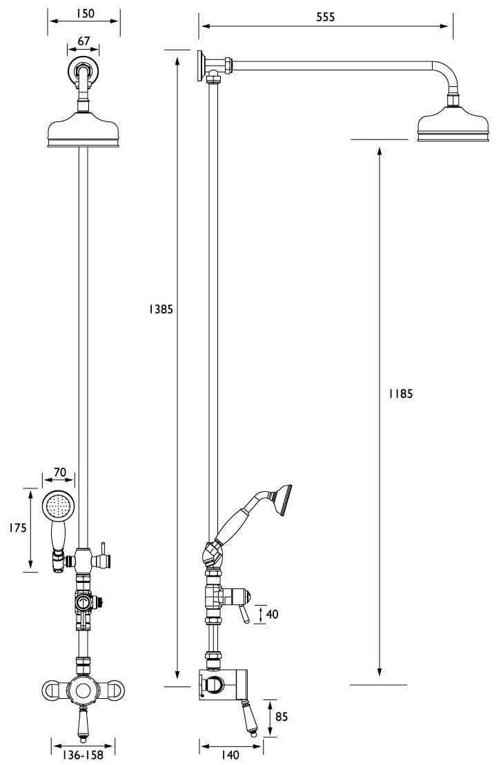 Bristan 1901 Thermostatic Exposed Single Control Shower Valve