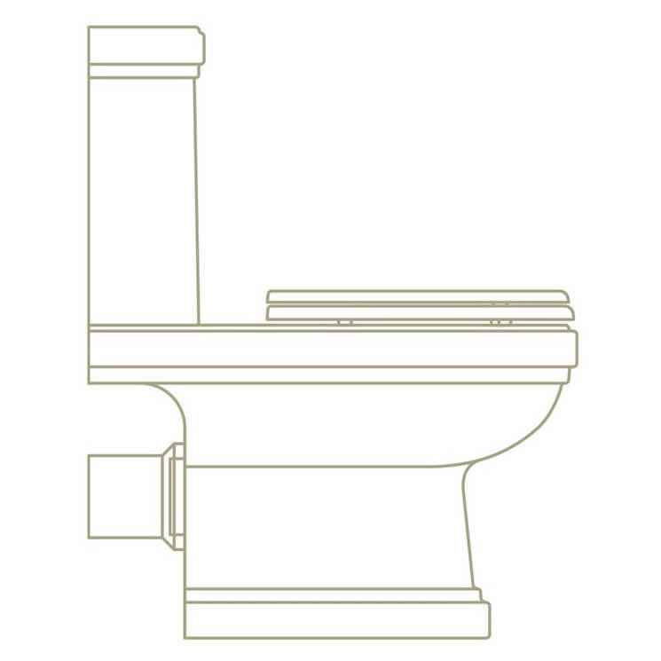 Burlington Riviera Open Back Close Coupled Pan With Cistern And Seat