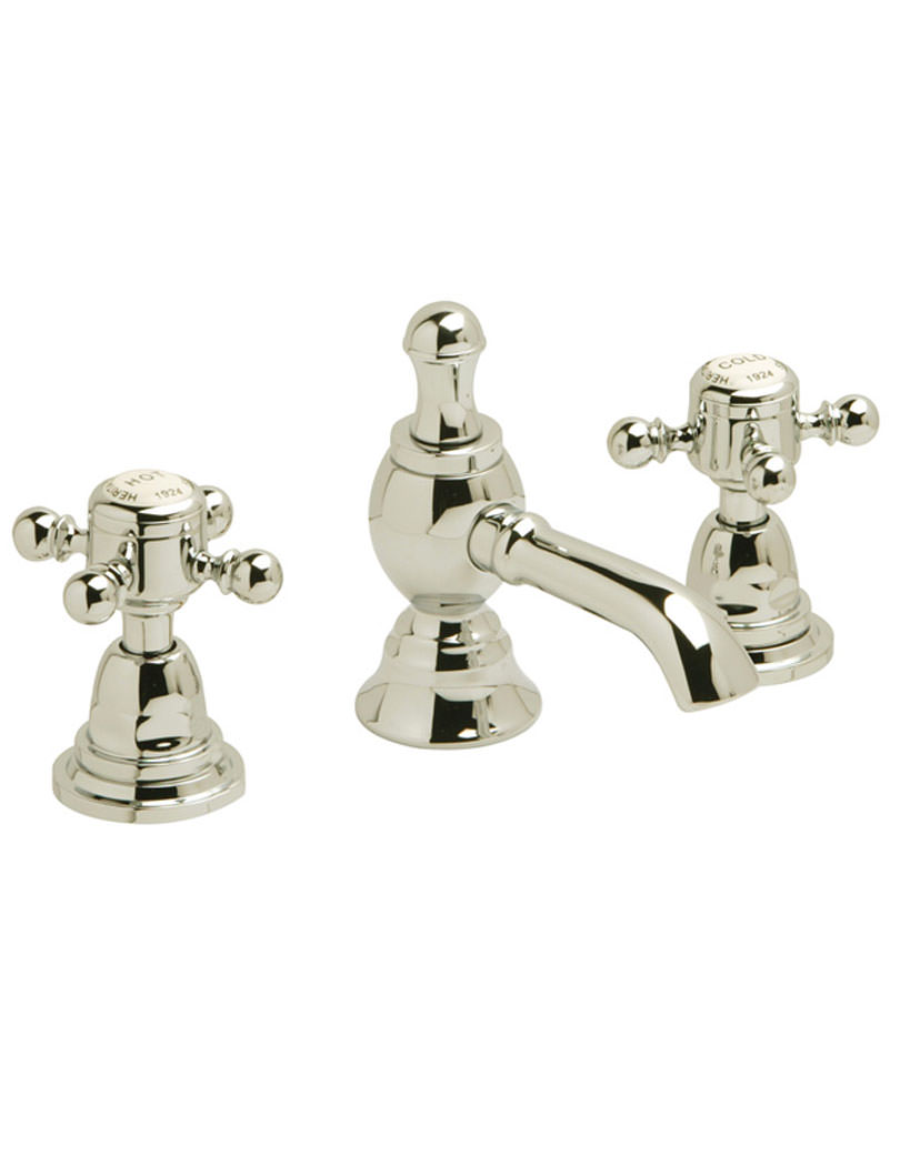 Heritage Hartlebury Chrome 3 Taphole Basin Mixer Tap 120mm