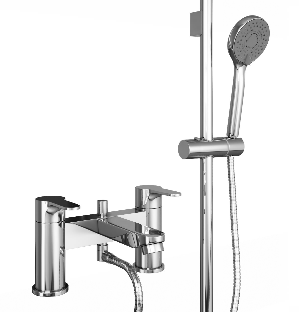 Abode Debut Bath Shower Mixer Tap With Slide Rail Kit Chrome
