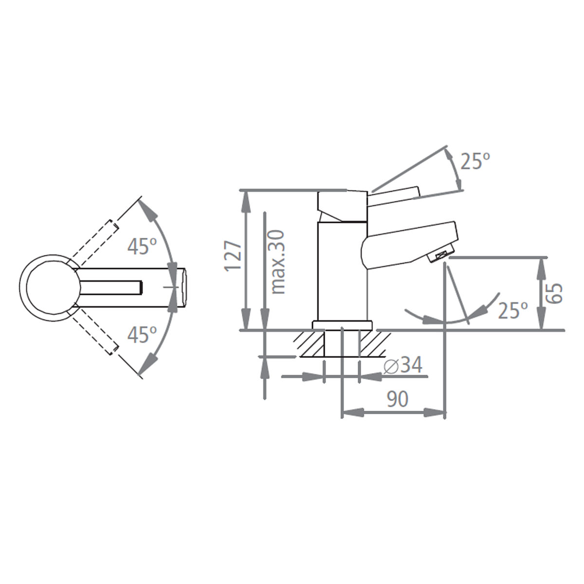 Roper Rhodes Storm Mini Basin Mixer With Click Waste