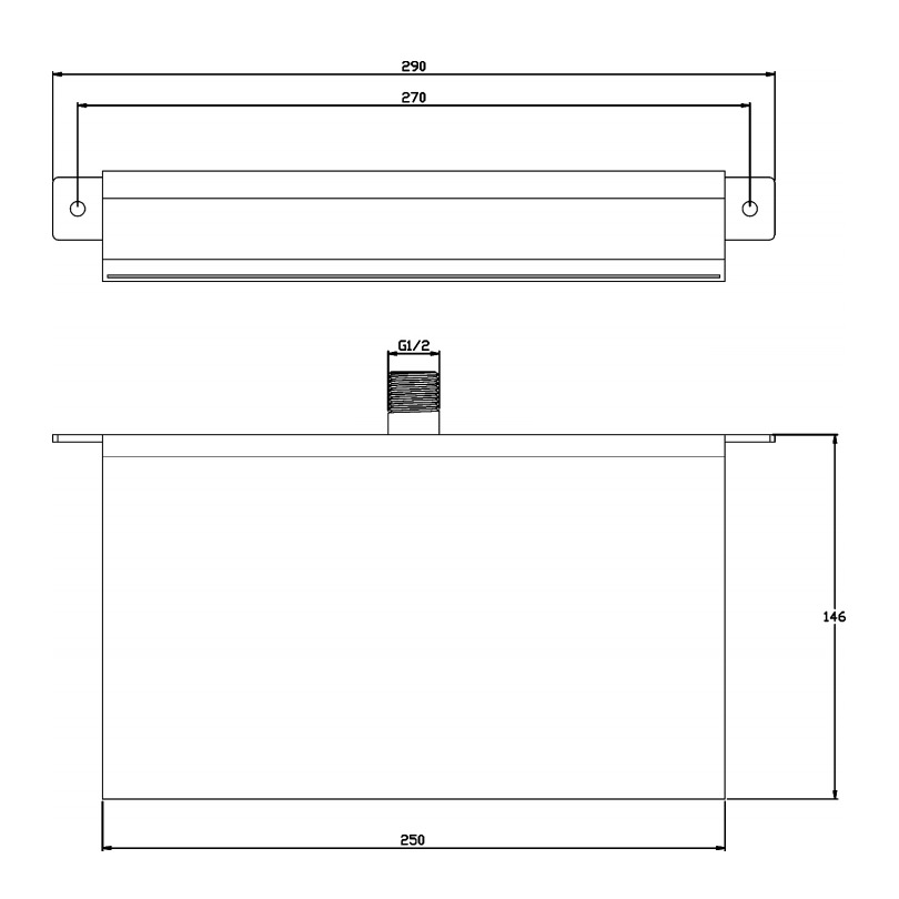 Hudson Reed Slimline Fixed Shower Head Or Waterfall Bath Filler Tap